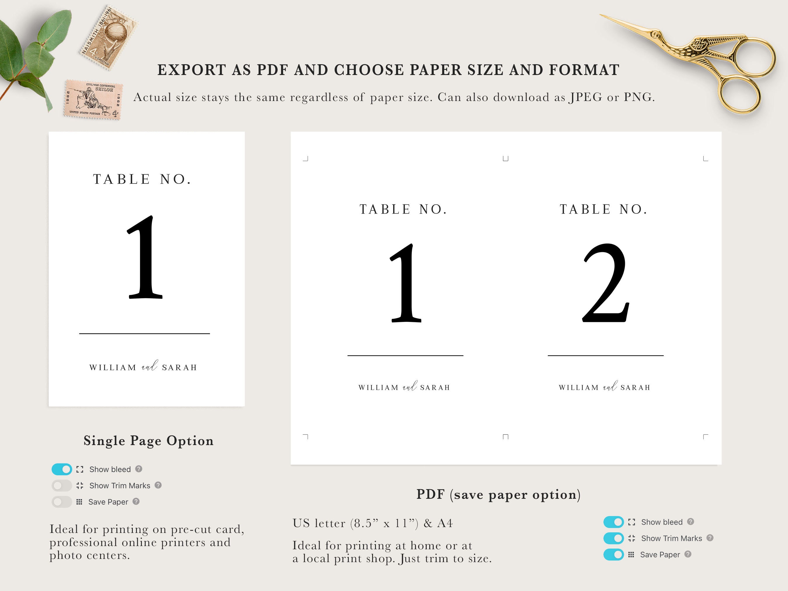 Minimalist Table Number Template, DIY Table Number, Simple Editable ...