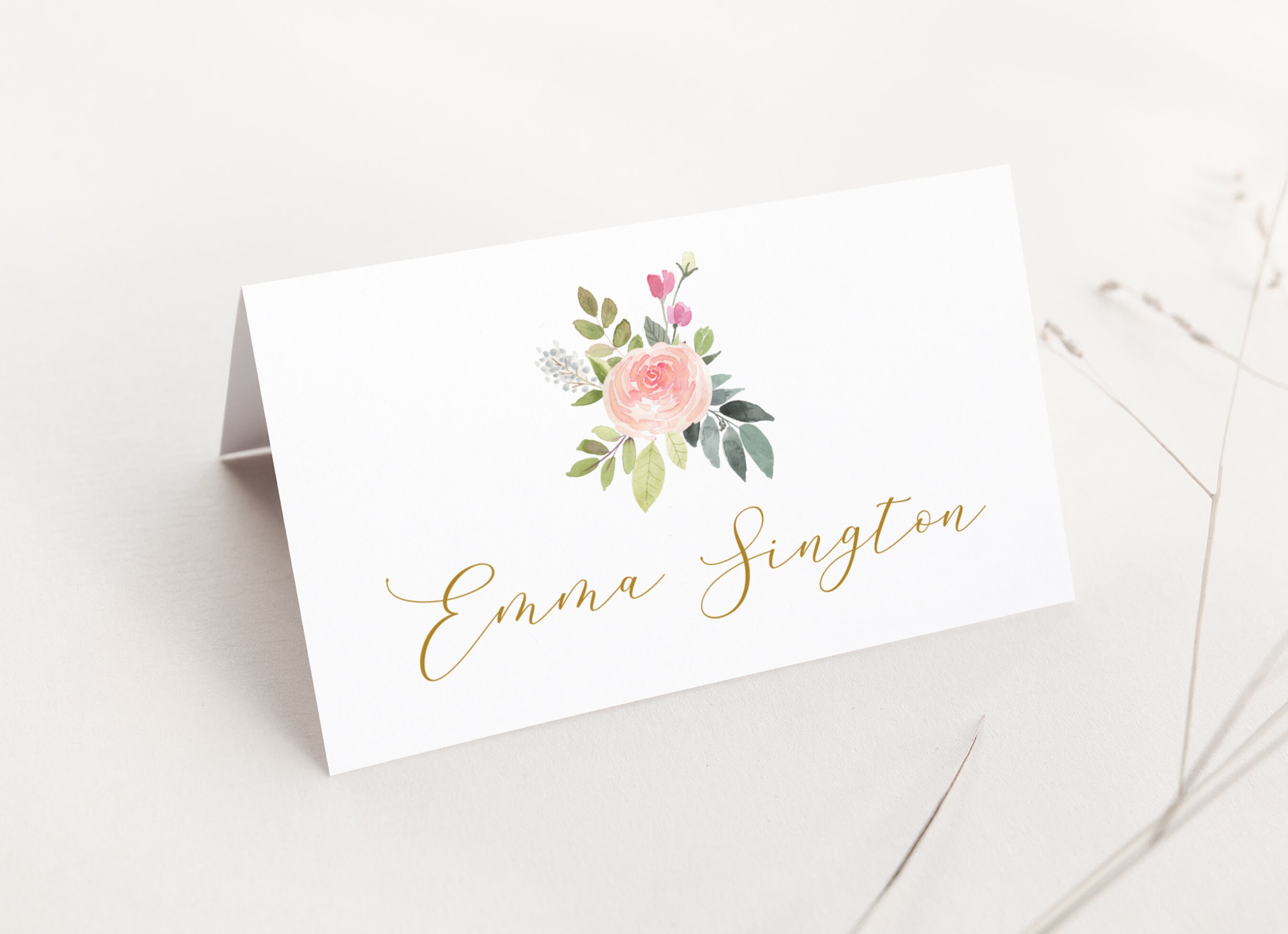 Place Name Template Editable Wedding Table Place Name Folded - Etsy