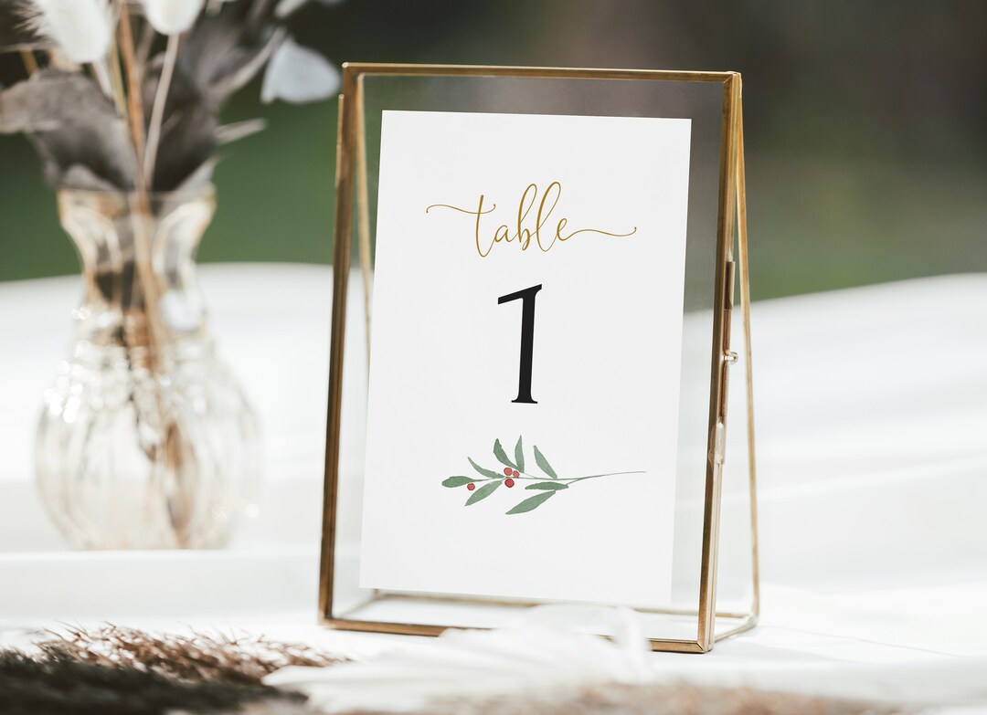 Christmas Table Number Template, Printable Table Number, Festive Party ...