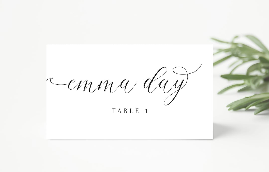 Printable Place Name Card With Fancy Font, Templett Template ...