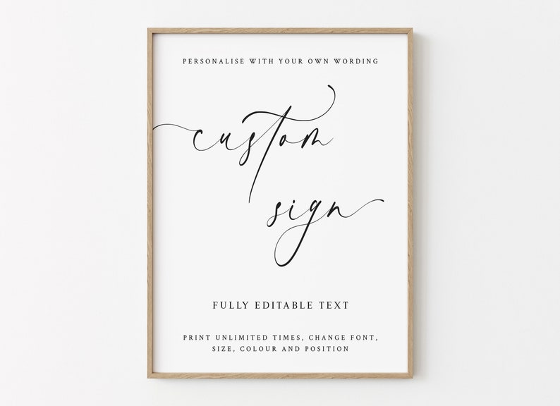 Editable Sign, Templett Template, Downloadable and Printable ...