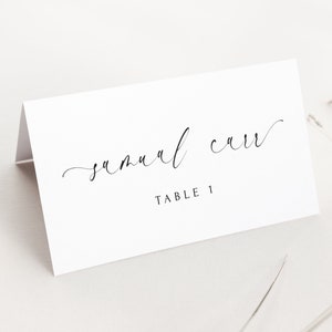 Modern Table Name Card Editable Place Card Handwritten Font - Etsy