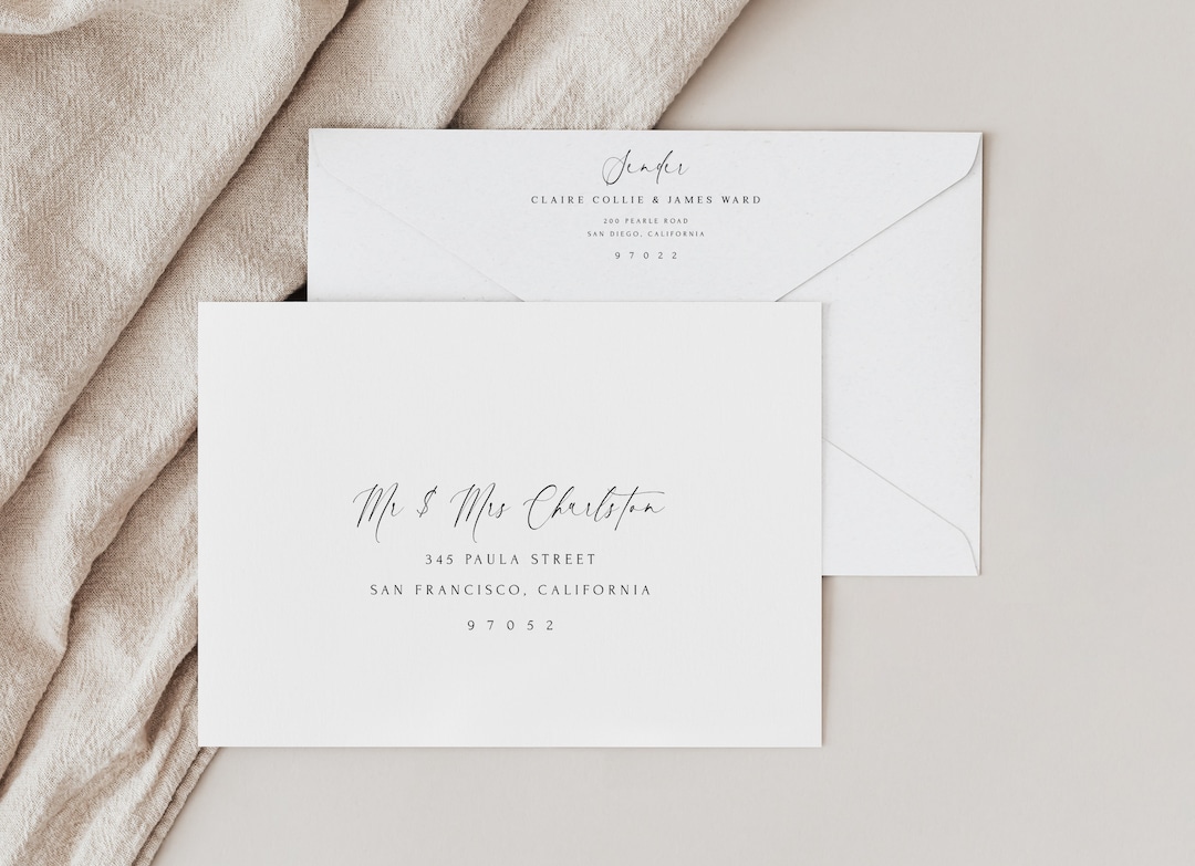 Envelope Templett Template, Editable Address for Envelope, Printable ...