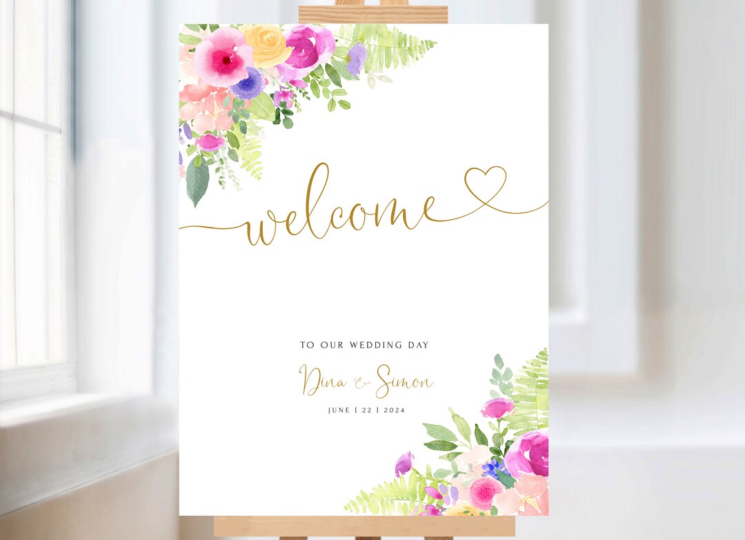 Downloadable Wedding Welcome Sign Template, Large Wedding Sign ...
