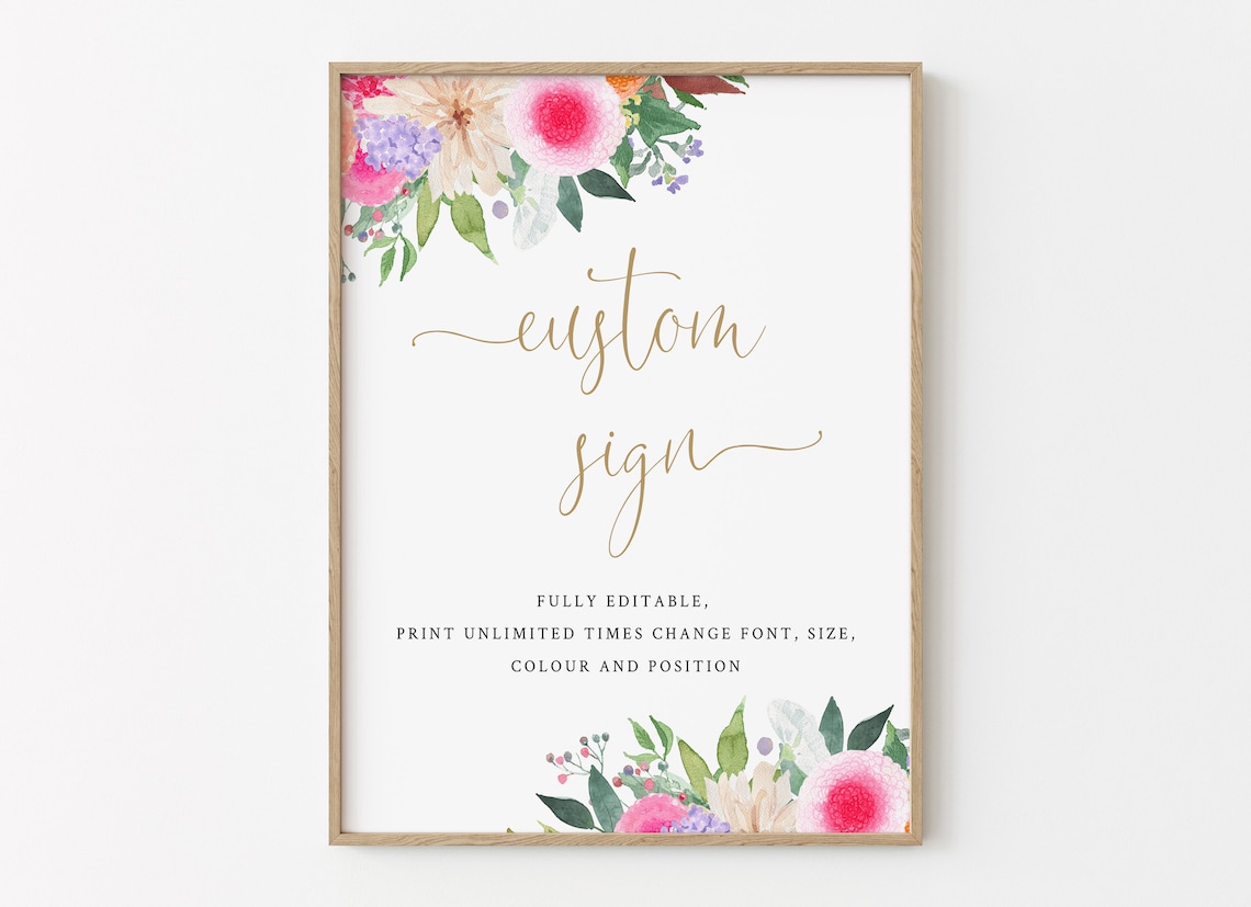 Editable Sign 8x10, Custom Sign Template, Templett Template, Digital ...