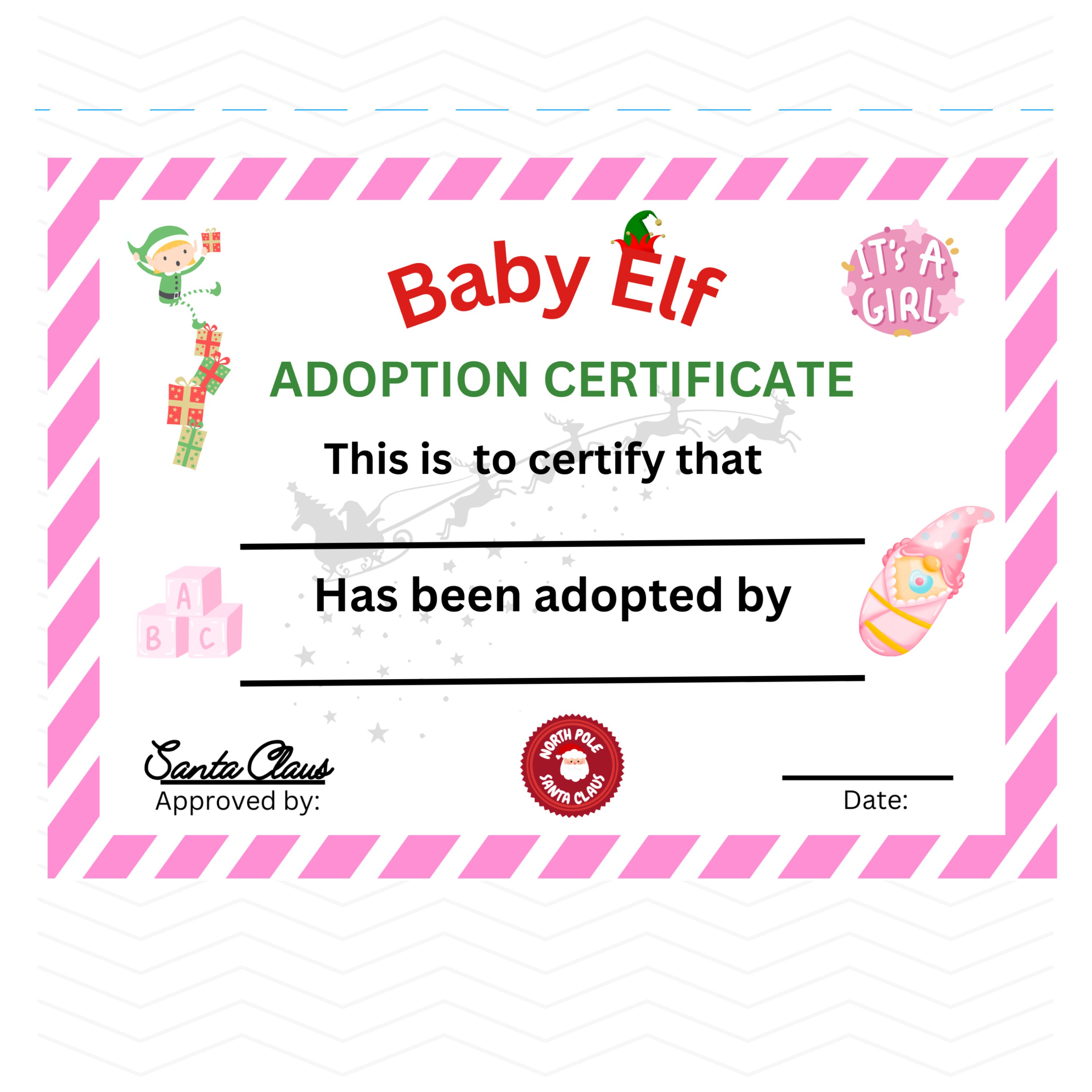 PDF Baby Elf Adoption Certificate - Etsy