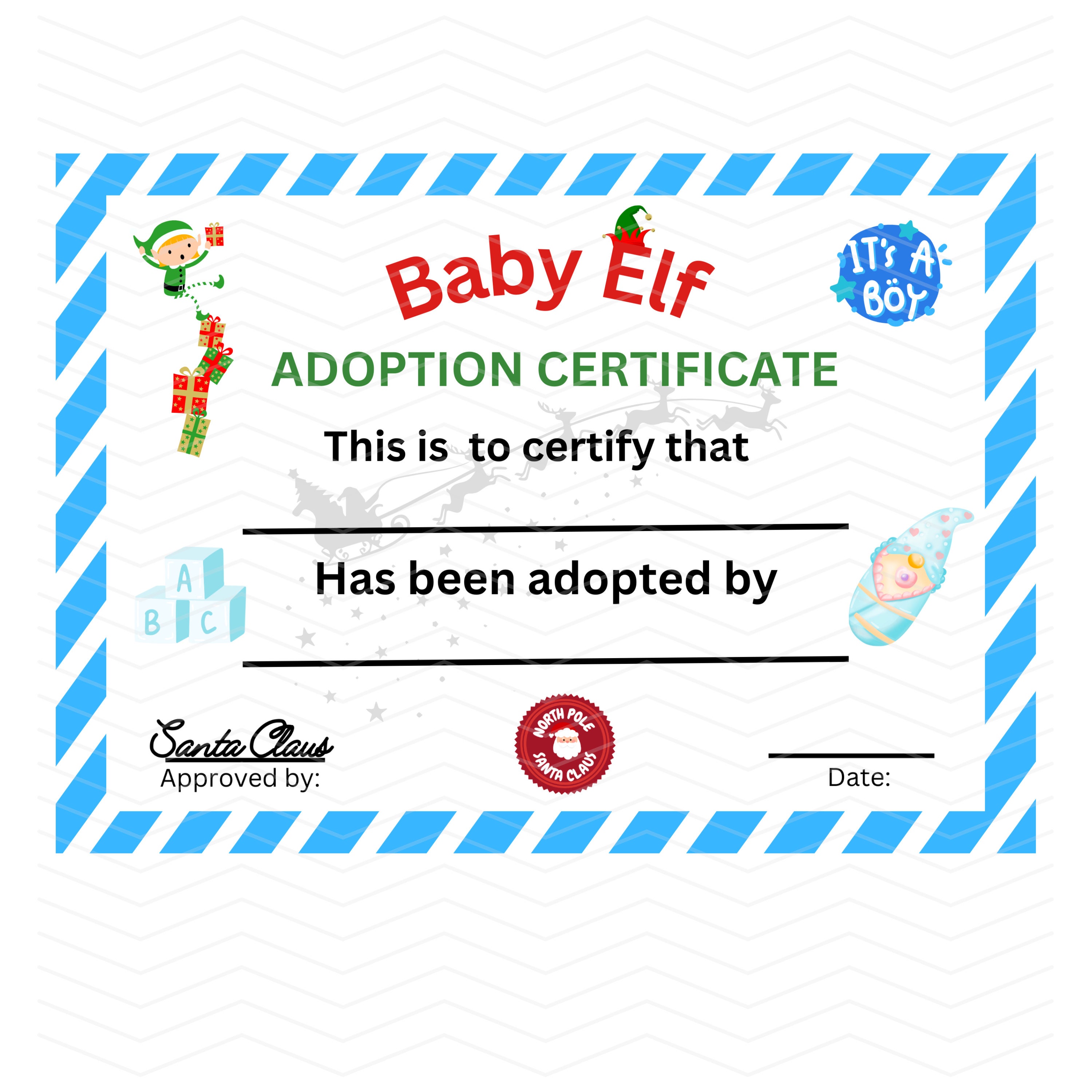 PDF Baby Elf Adoption Certificate - Etsy