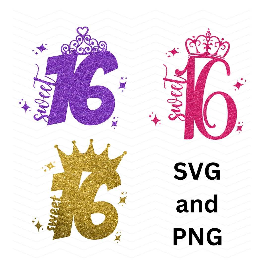 Crown Sweet Sixteen 16 Digital File - Etsy