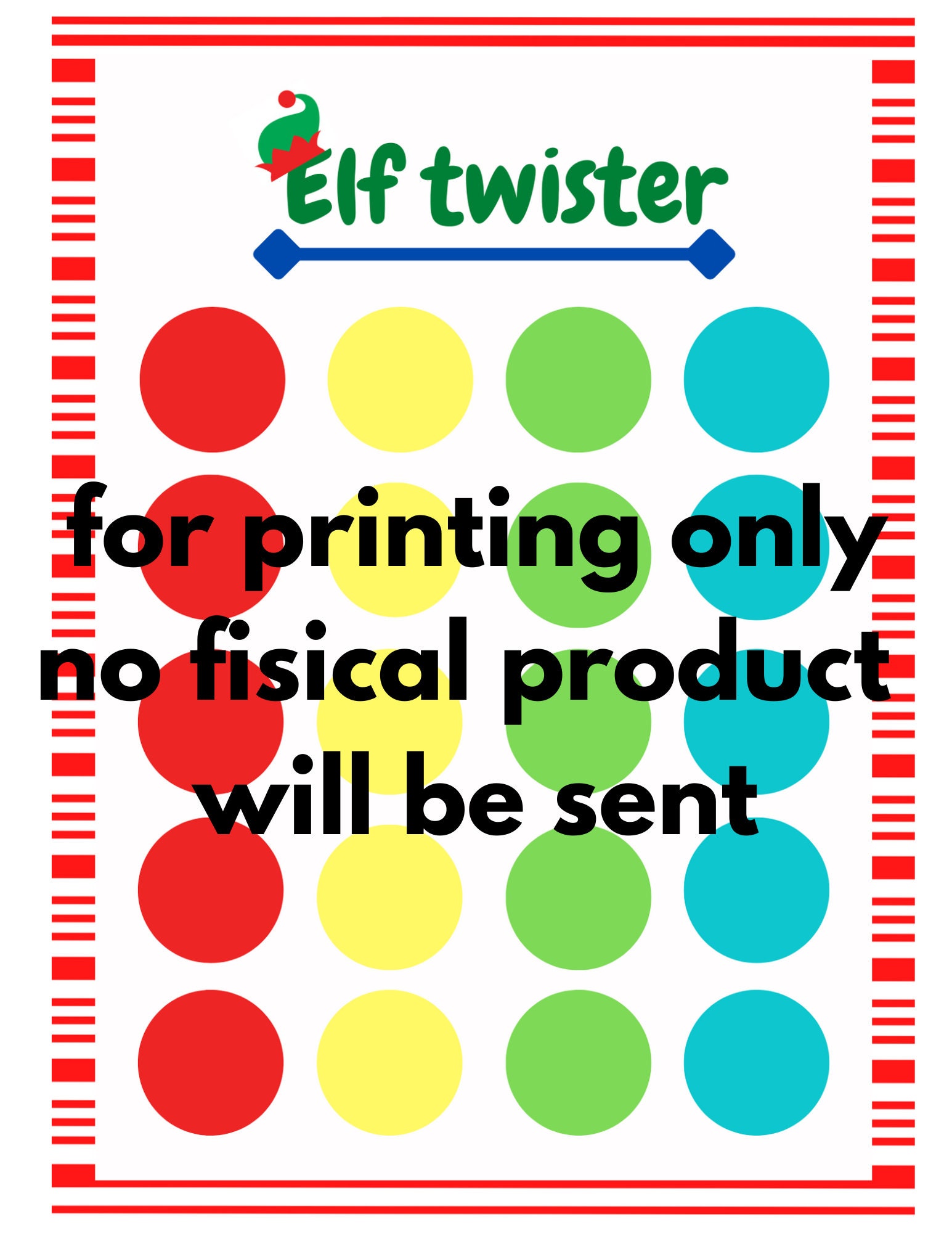 Elf Twister Game, Christmas Elf Game - Etsy