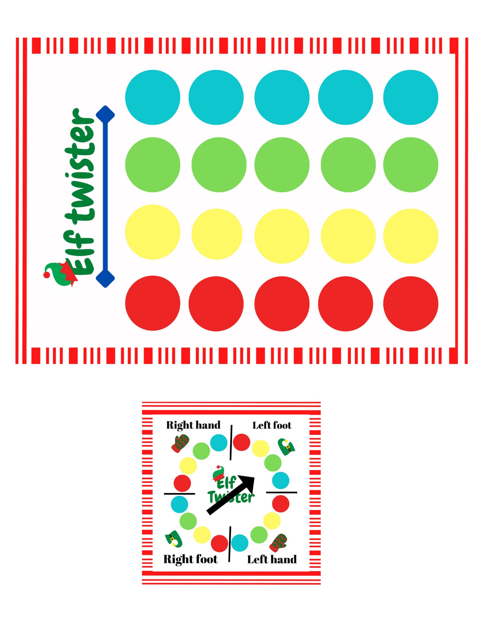 Elf Twister Game, Christmas Elf Game - Etsy