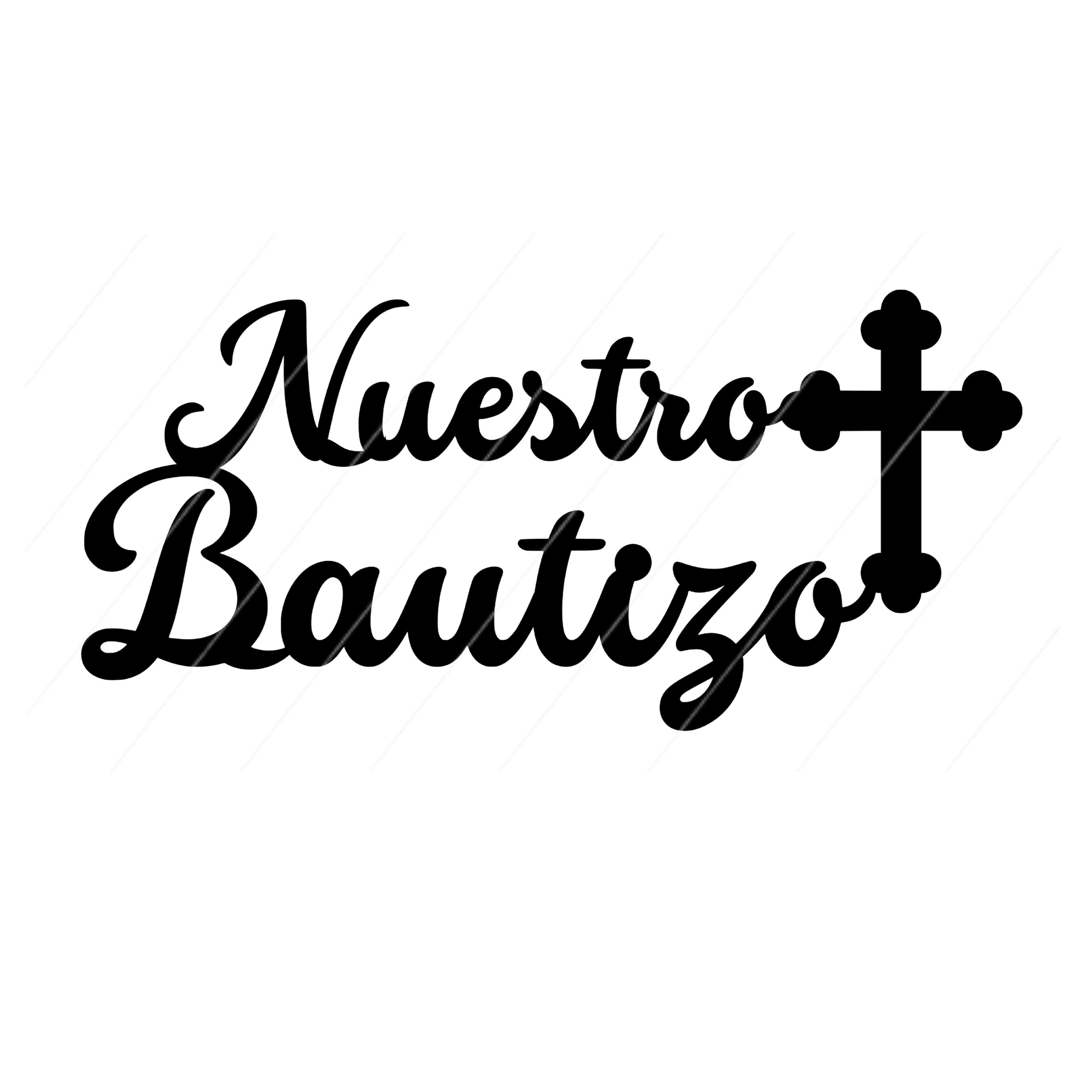 Nuestro Bautizo Cross Spanish Sign Digital - Etsy