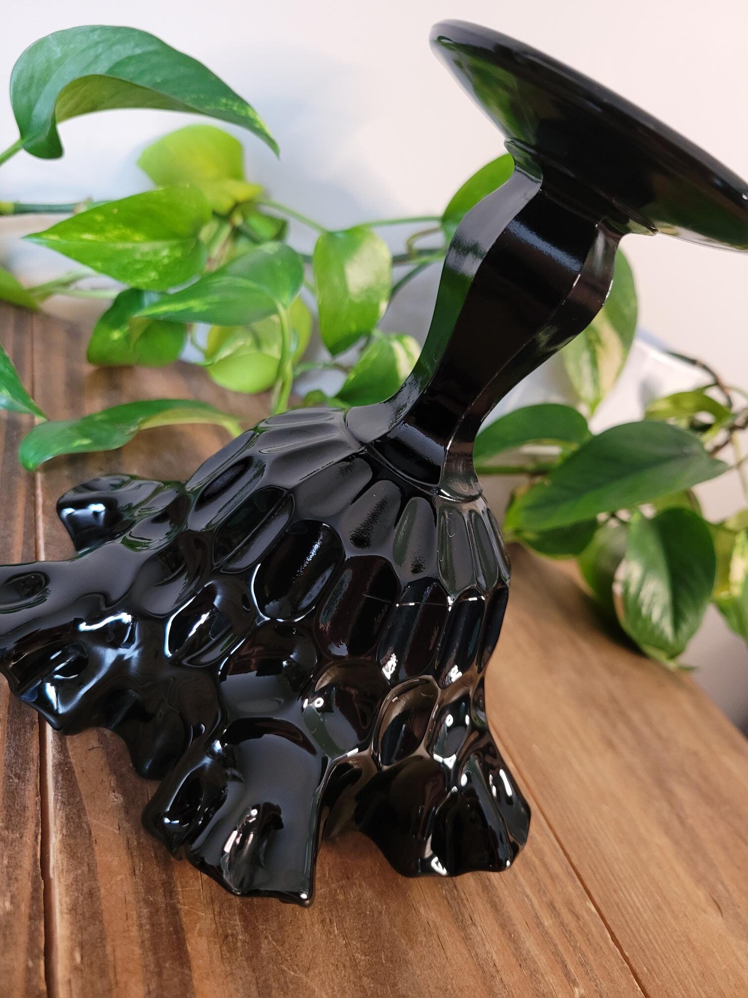 Vintage Fenton Black Thumbprint Glass Candy Dish Fenton Black ...