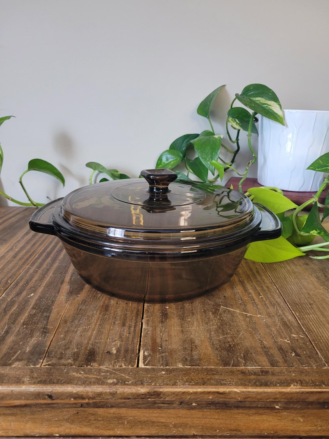 Vintage Anchor Hocking 1.5qt Brown Glass Casserole Dish With Lid ...