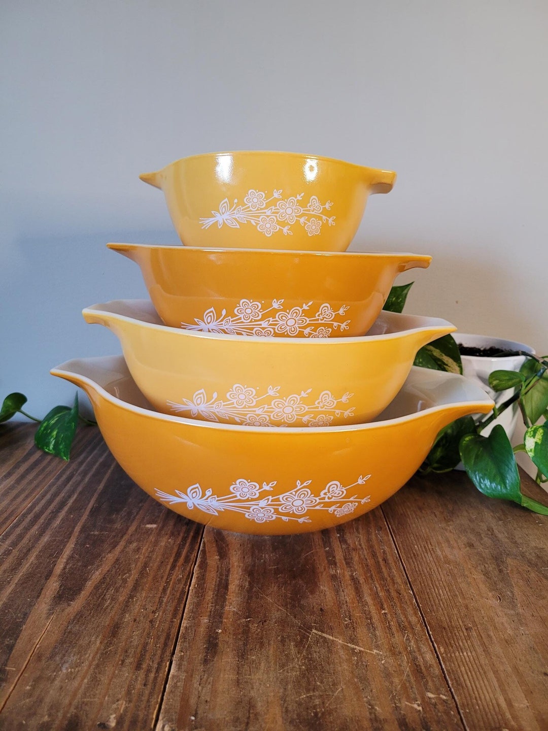 Vintage Pyrex Butterfly Gold Bouquet Cinderella Bowls | Complete Set ...