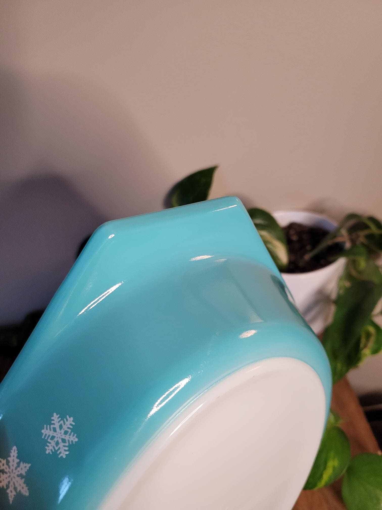 Vintage Pyrex Turquoise Snowflake Divided Casserole Dish With Lid Mid ...