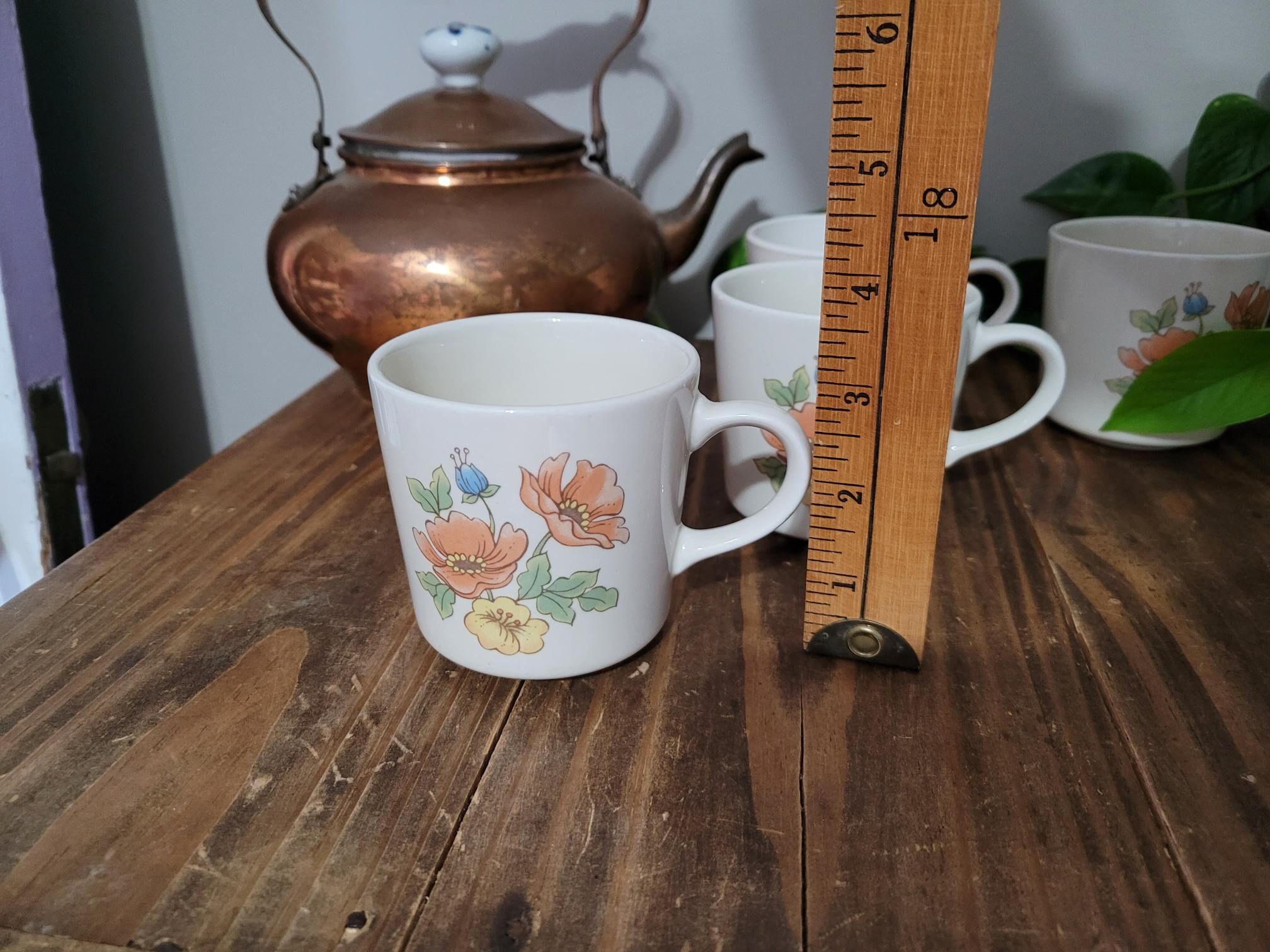 Vintage Corning Ware Coffee Mug Set Vintage Floral Corning Ware Cups ...