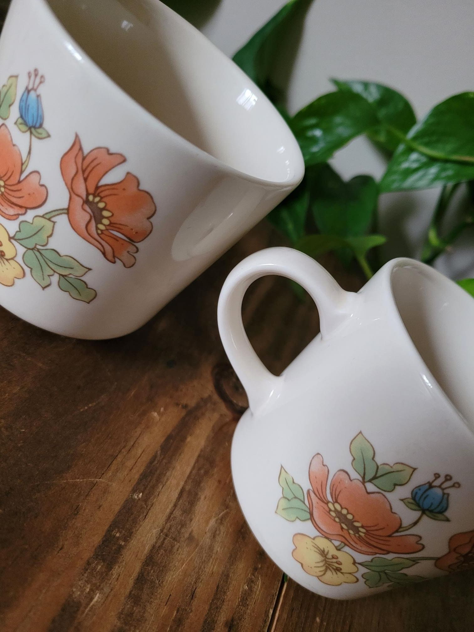 Vintage Corning Ware Coffee Mug Set Vintage Floral Corning Ware Cups ...