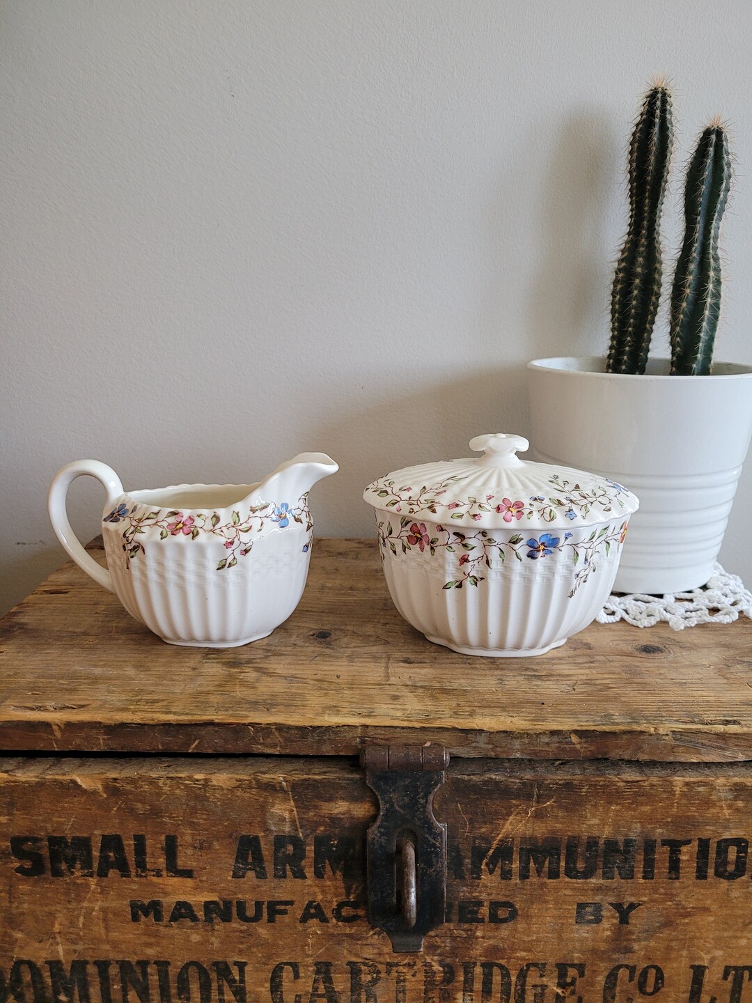 Spode Wicker Dale Creamer Jug and Sugar Bowl | Wicker Dale Sugar Bowl ...