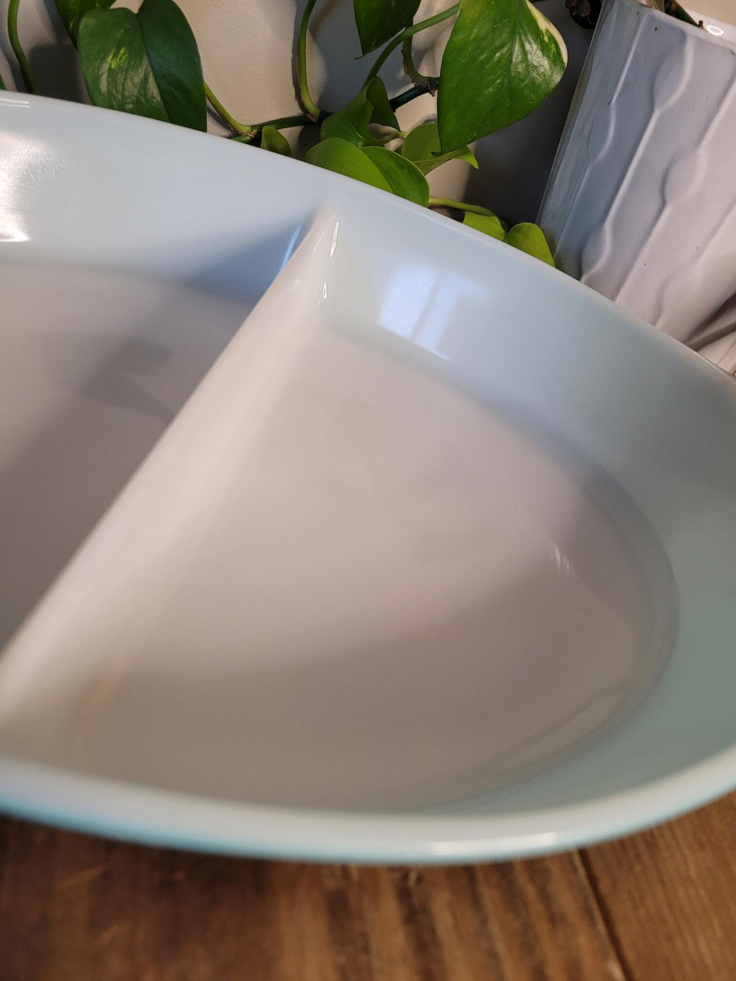 Vintage Pyrex Turquoise Snowflake Divided Casserole Dish With Lid Mid ...