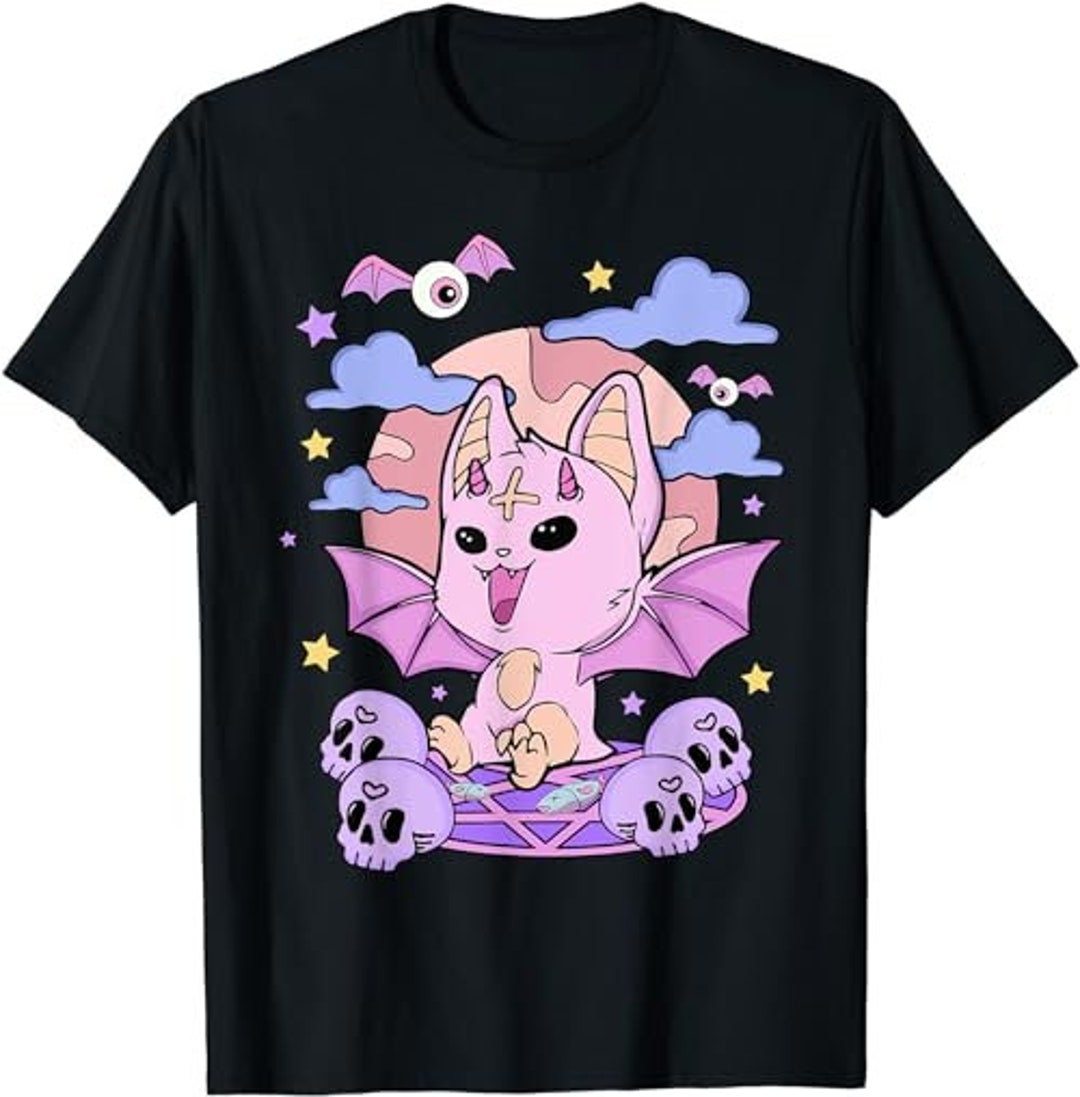 Pastel Goth Cute Demon Cat Creepy Kawaii Halloween T-shirt - Etsy