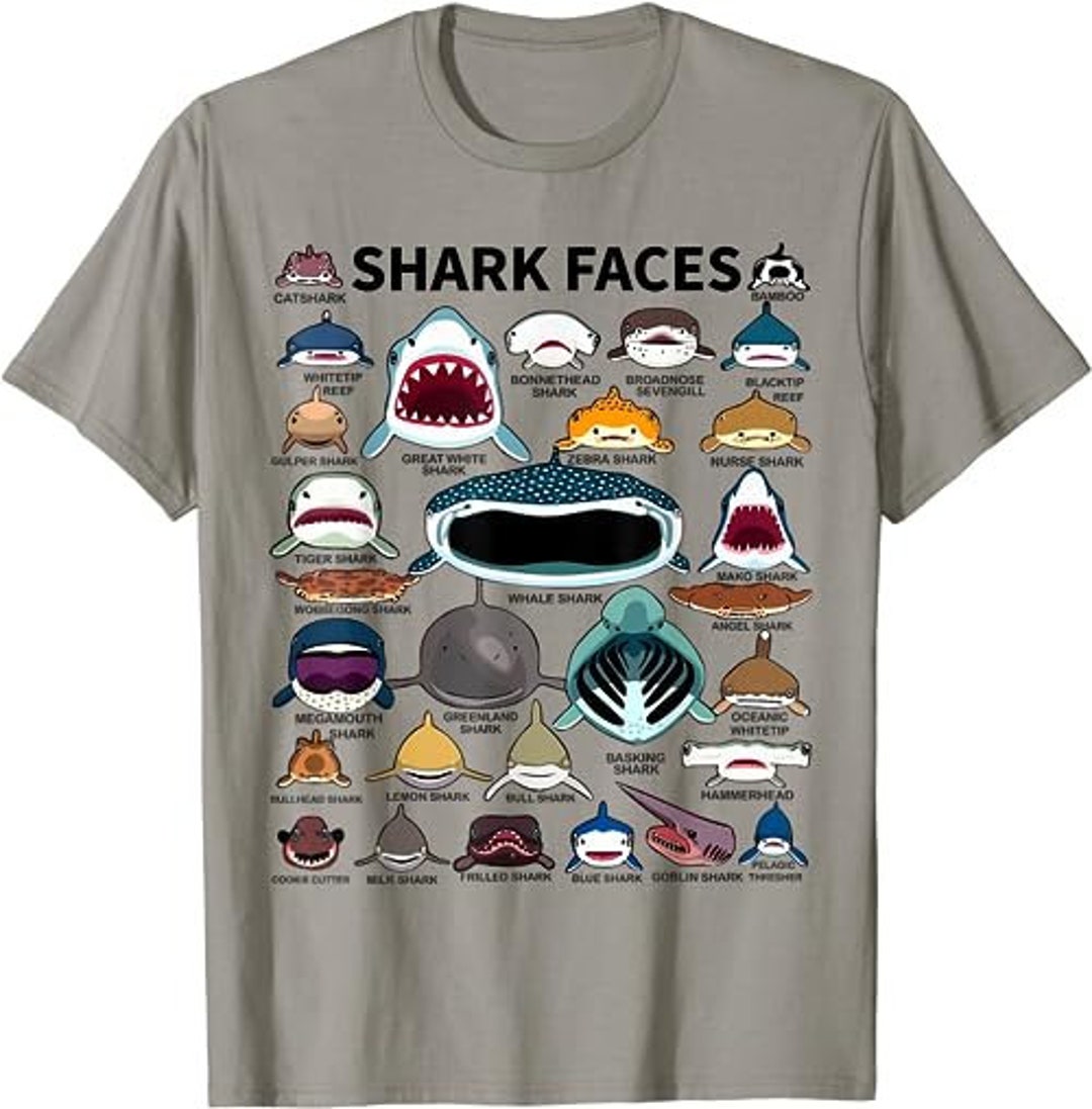 Shark Faces Type of Shark Shark Faces of All Kinds - Etsy