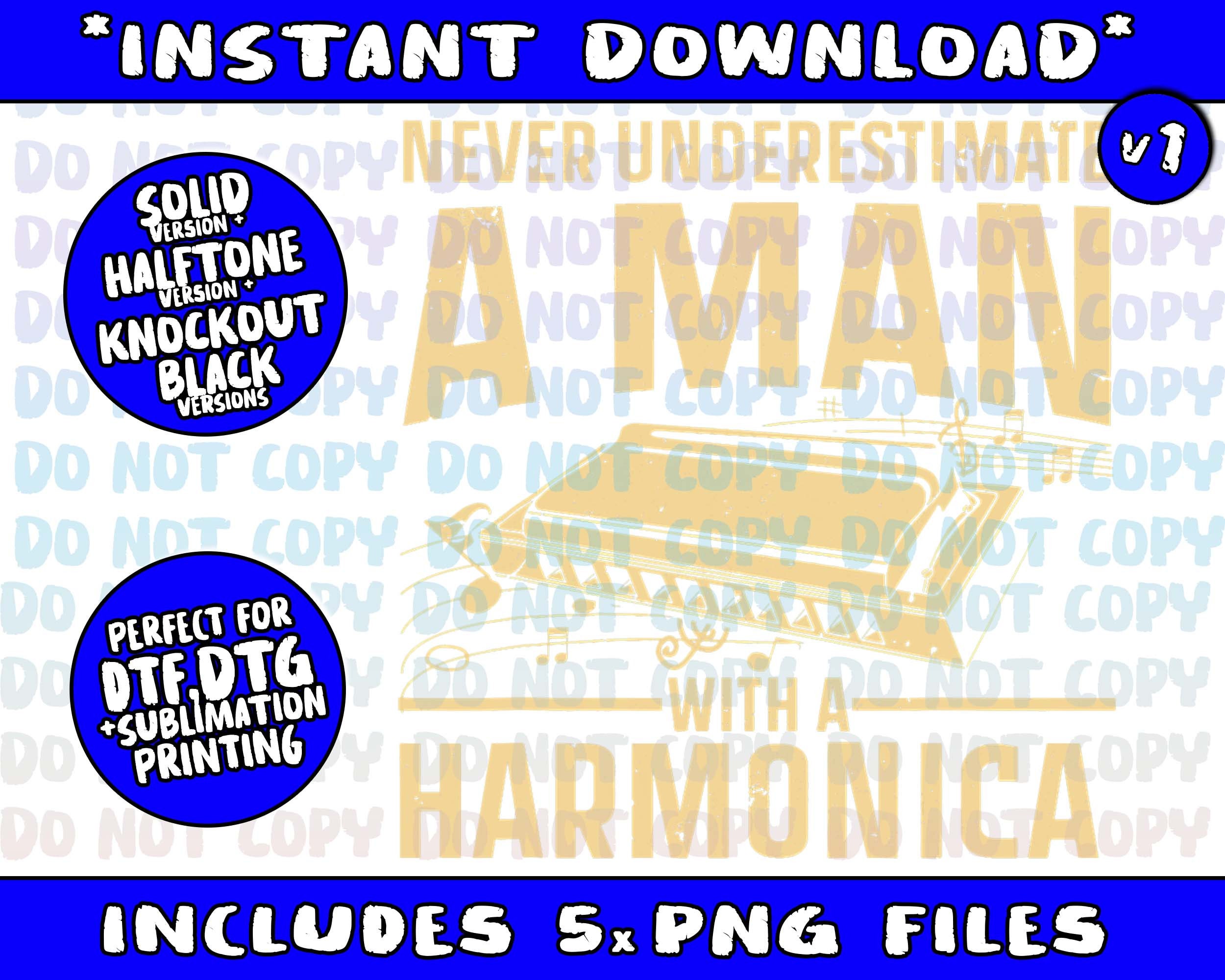 Cool Harmonica Art for Men Boys Harmonica Player Instrument - Etsy