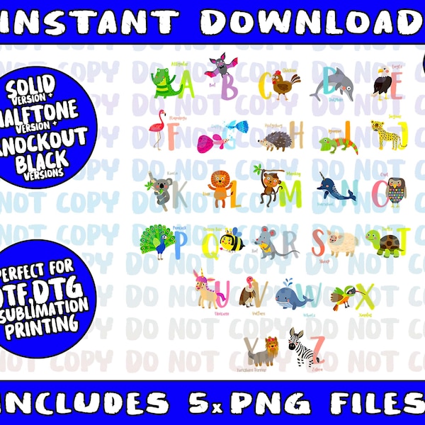 Zoo Animal Alphabet - Etsy