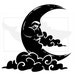 Moon on the Clouds Digital File Download | SVG | PNG| JPG | DXF_ - Etsy