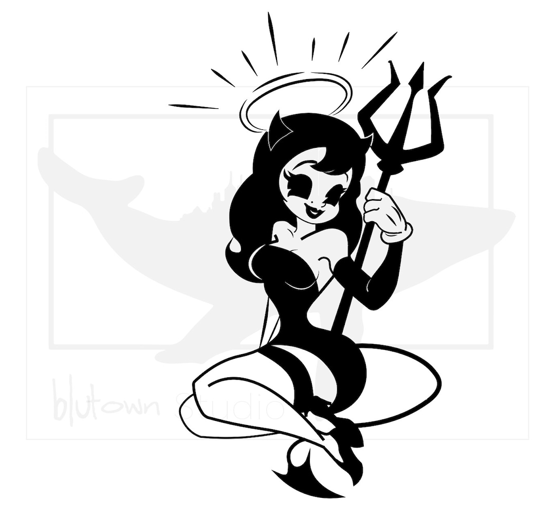 She Devil Retro Cartoon Girl SVG PNG JPG Digital Download - Etsy