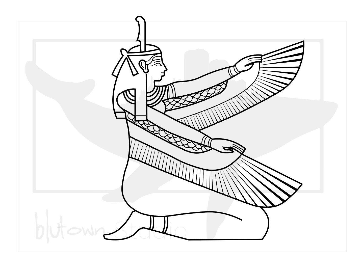 Winged Egyptian Goddess Isis SVG PNG JPG Digital Download - Etsy