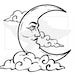 Moon on the Clouds Digital File Download | SVG | PNG| JPG | DXF_ - Etsy