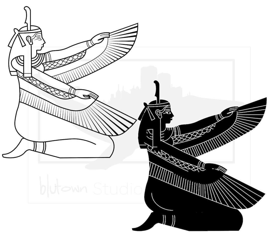 Winged Egyptian Goddess Isis SVG PNG JPG Digital Download - Etsy