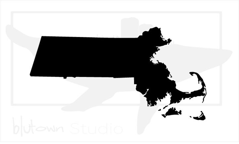 Massachusetts Silhouette SVG PNG JPG Digital Download - Etsy