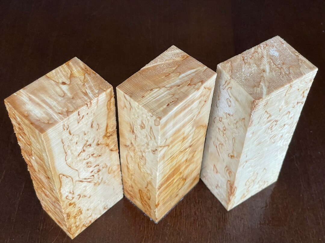Karelian Birch Blocks for Making a Knife Handles. Set of 3 Blocks. Kiln ...