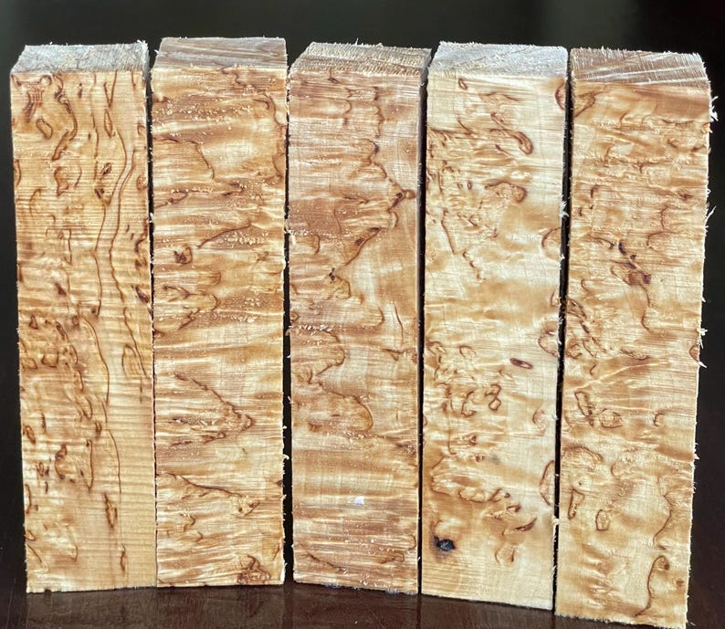 Karelian Birch Pen Blocks. Set of 5 Pieces. 30x30x130mm - Etsy