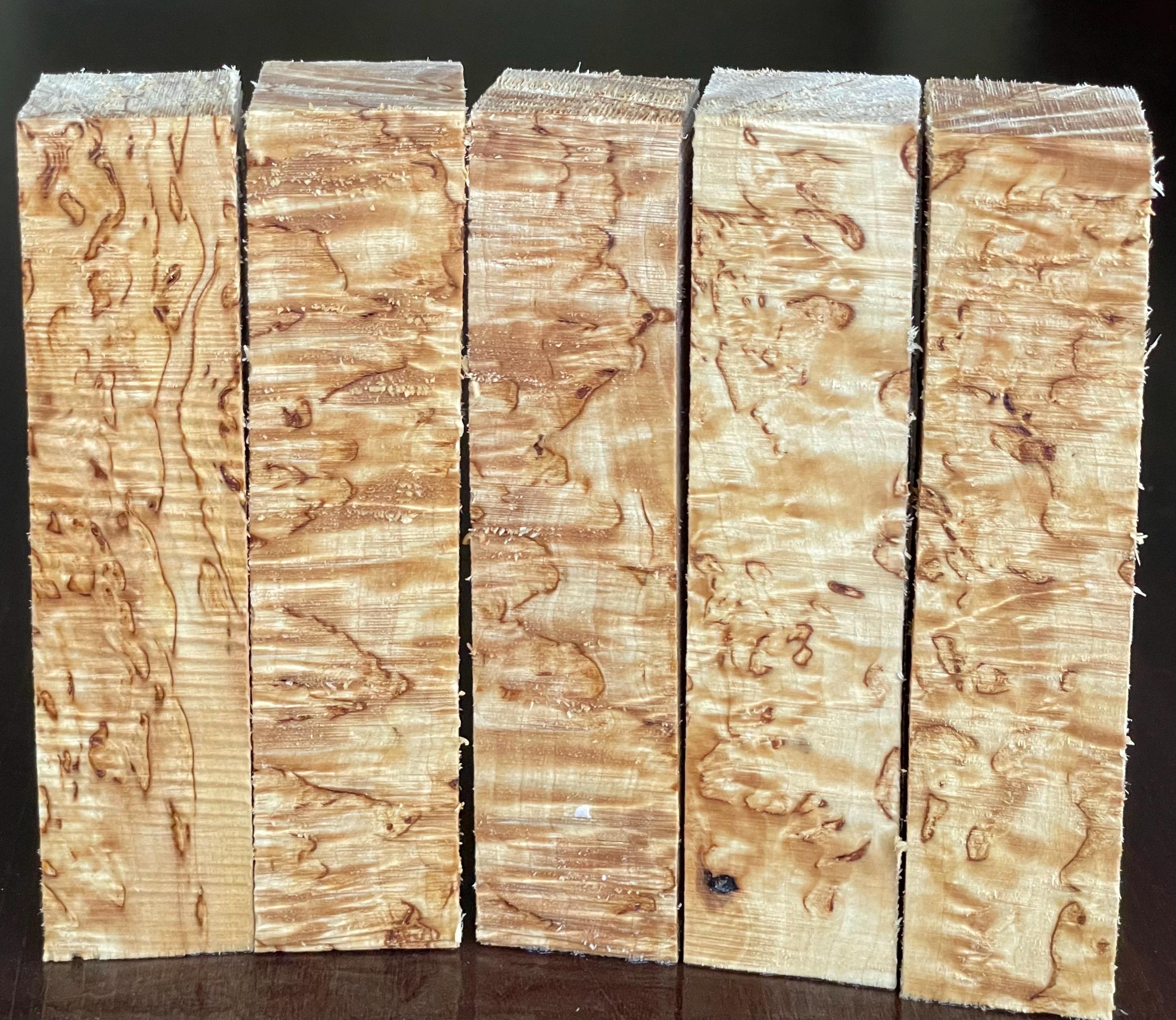 Karelian Birch Pen Blocks. Set of 5 Pieces. 30x30x130mm - Etsy