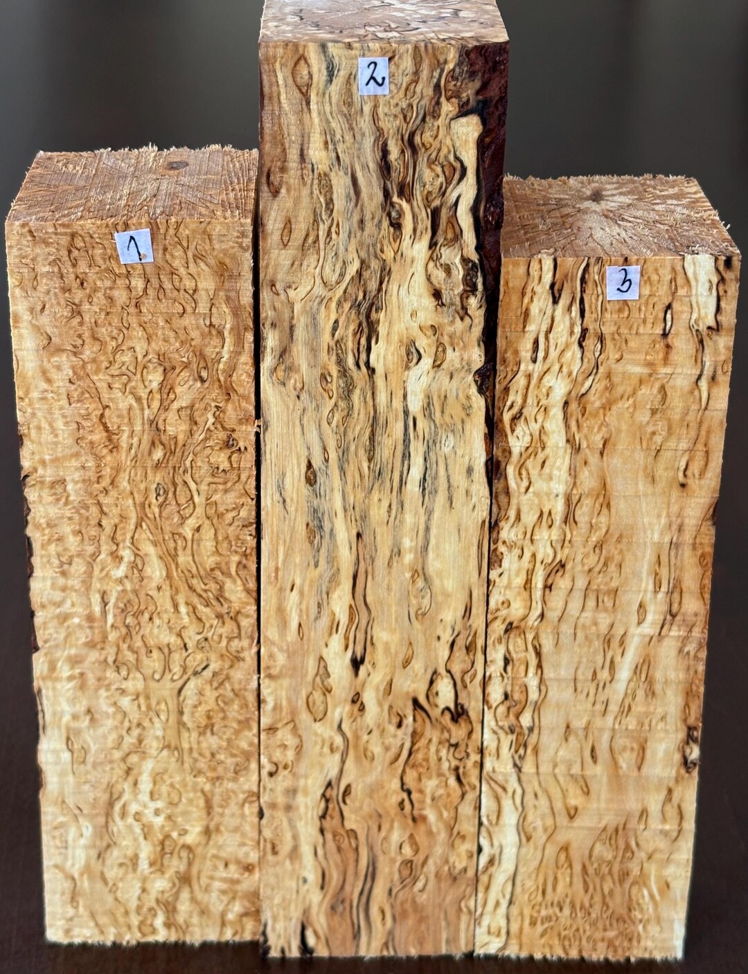 Curly Birch Wood Blocks: Karelian Masur for Handles - Etsy