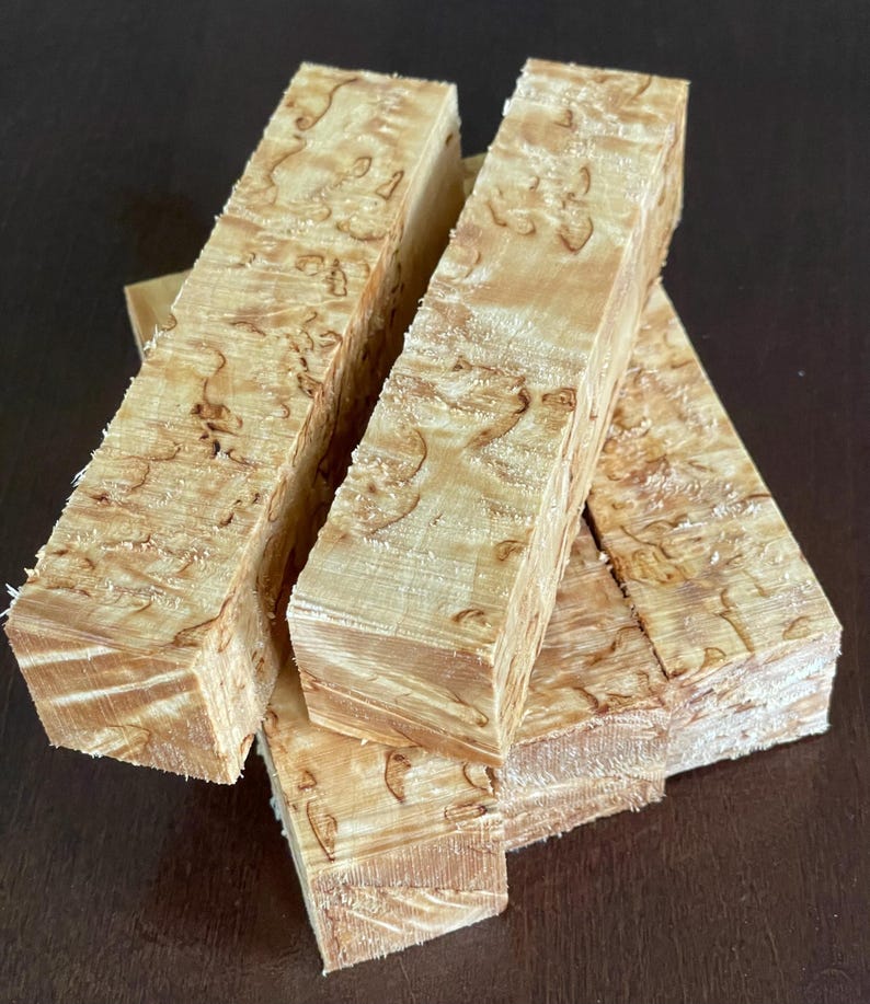 Karelian Birch Pen Blocks. Set of 5 Pieces. 30x30x130mm - Etsy