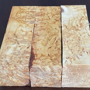 Curly Birch Blocks for Woodworking. Set of 3 Blocks. Kiln Dried Rare ...