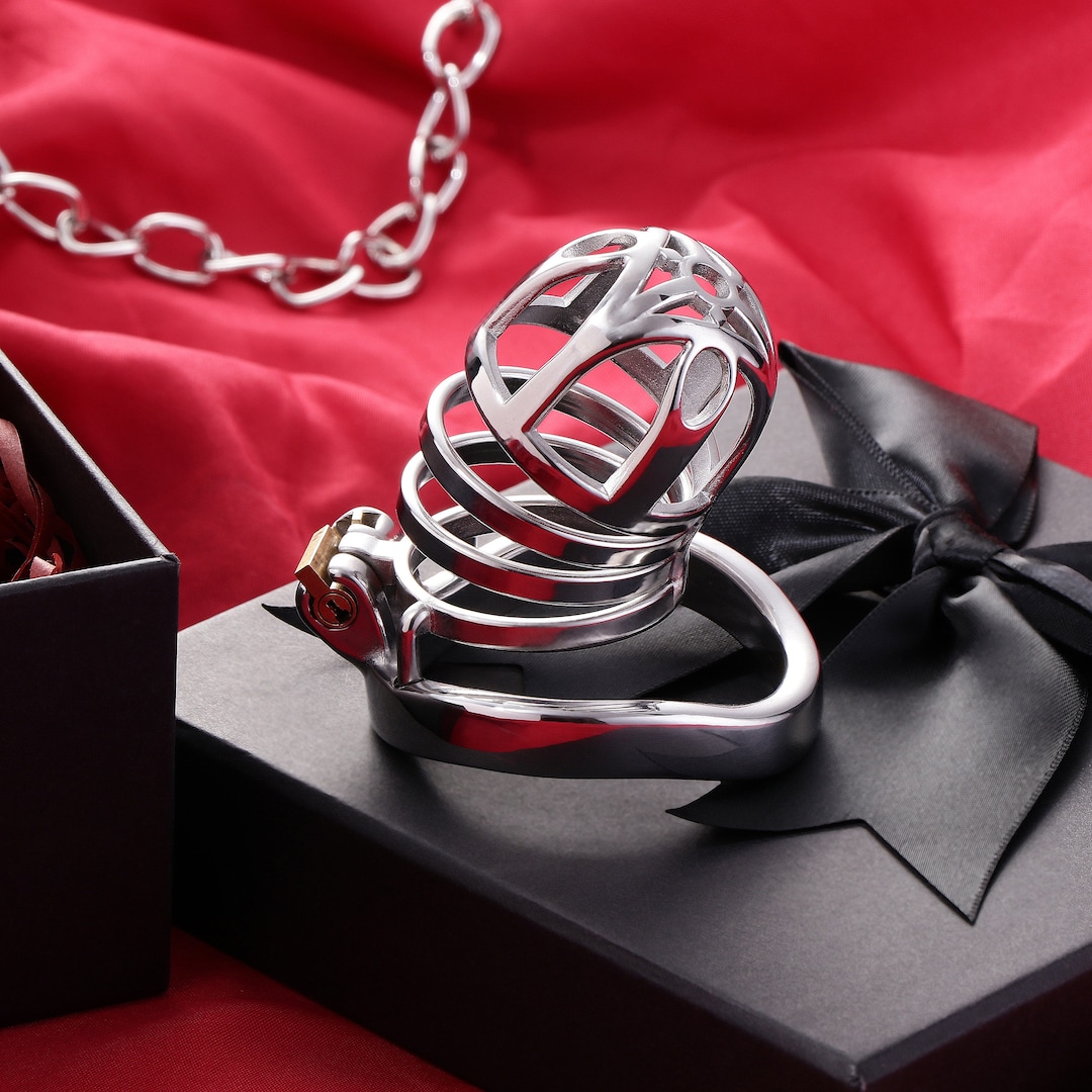 Large Metal Chastity Cage Device Men Sissy Penis Rings Bdsm Device