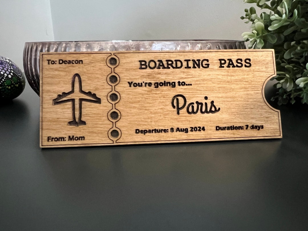 Personalized Plane Ticket Boarding Pass Gift, Magnet,christmas Ornament ...
