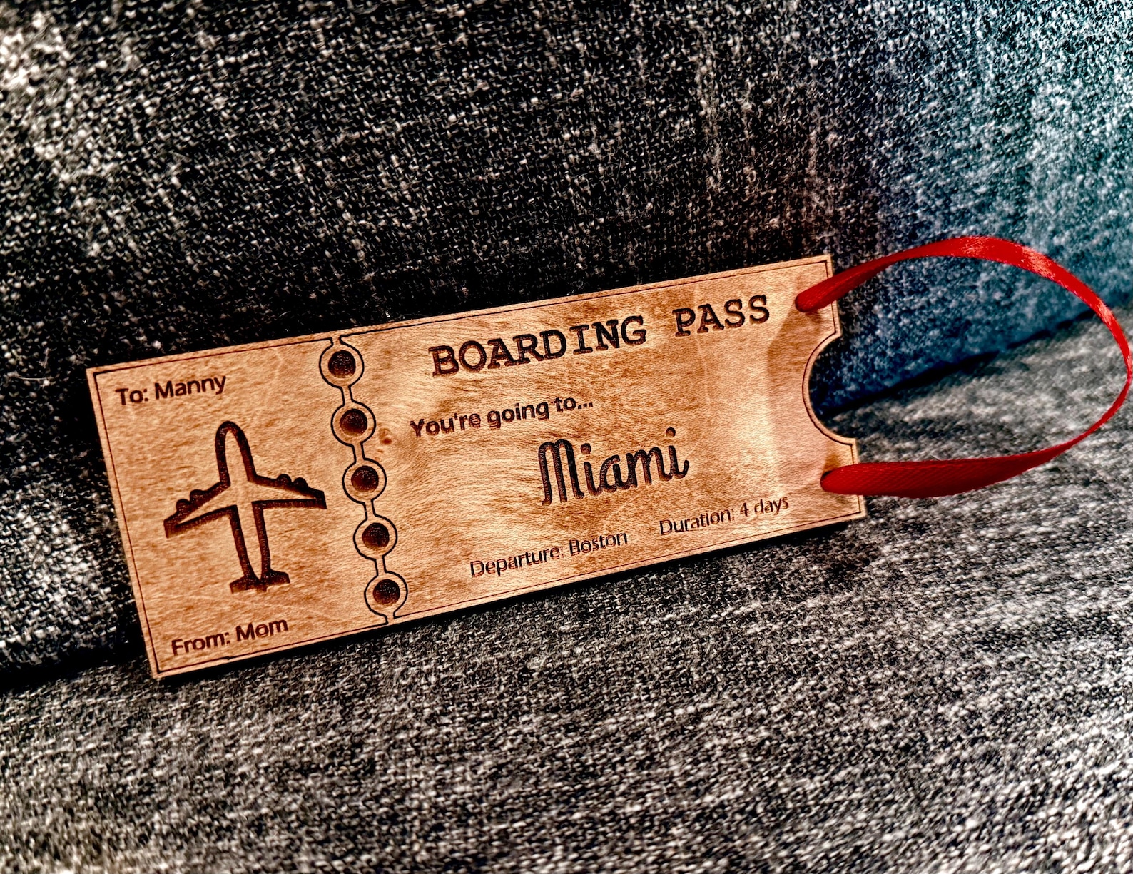 Personalized Plane Ticket Boarding Pass Gift, Magnet,christmas Ornament ...