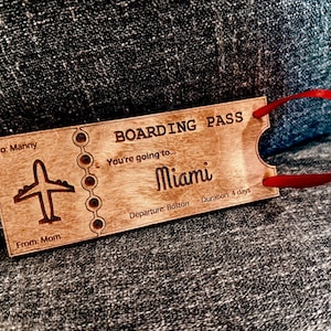 Personalized Plane Ticket Boarding Pass Gift, Magnet,christmas Ornament ...