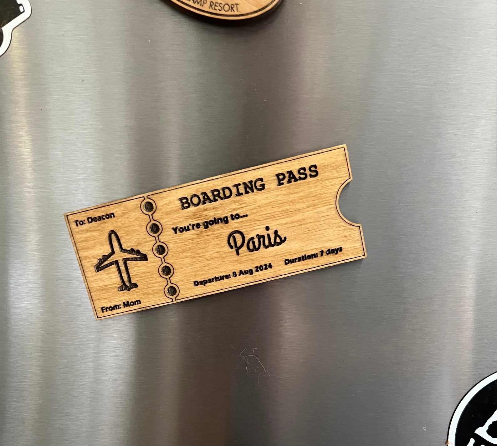 Personalized Plane Ticket Boarding Pass Gift, Magnet,christmas Ornament ...
