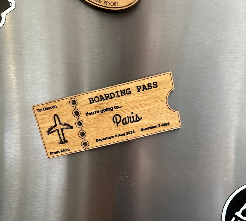 Personalized Plane Ticket Boarding Pass Gift, Magnet,christmas Ornament ...