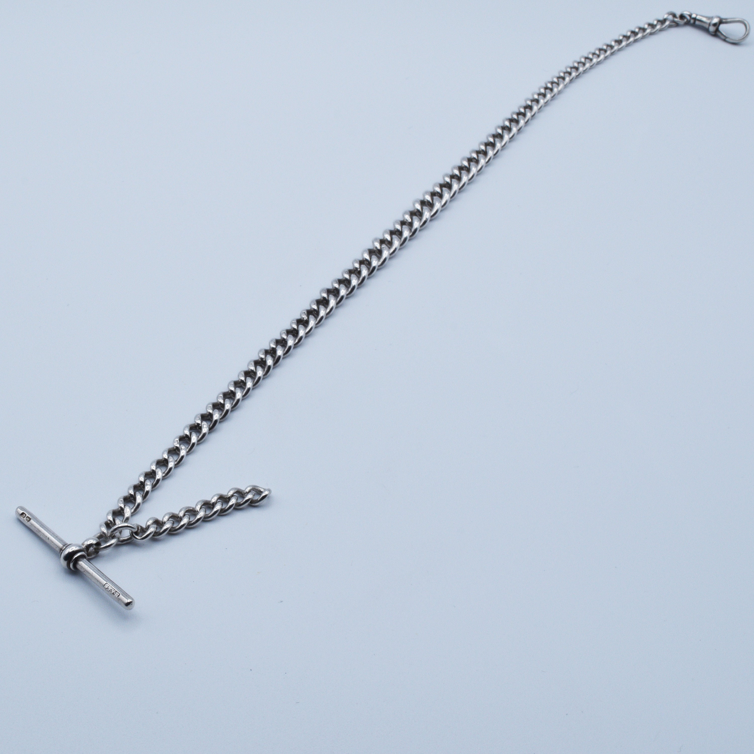 Antique Pocket Watch Chain, Single Albert in Sterling Silver. 1913 - Etsy