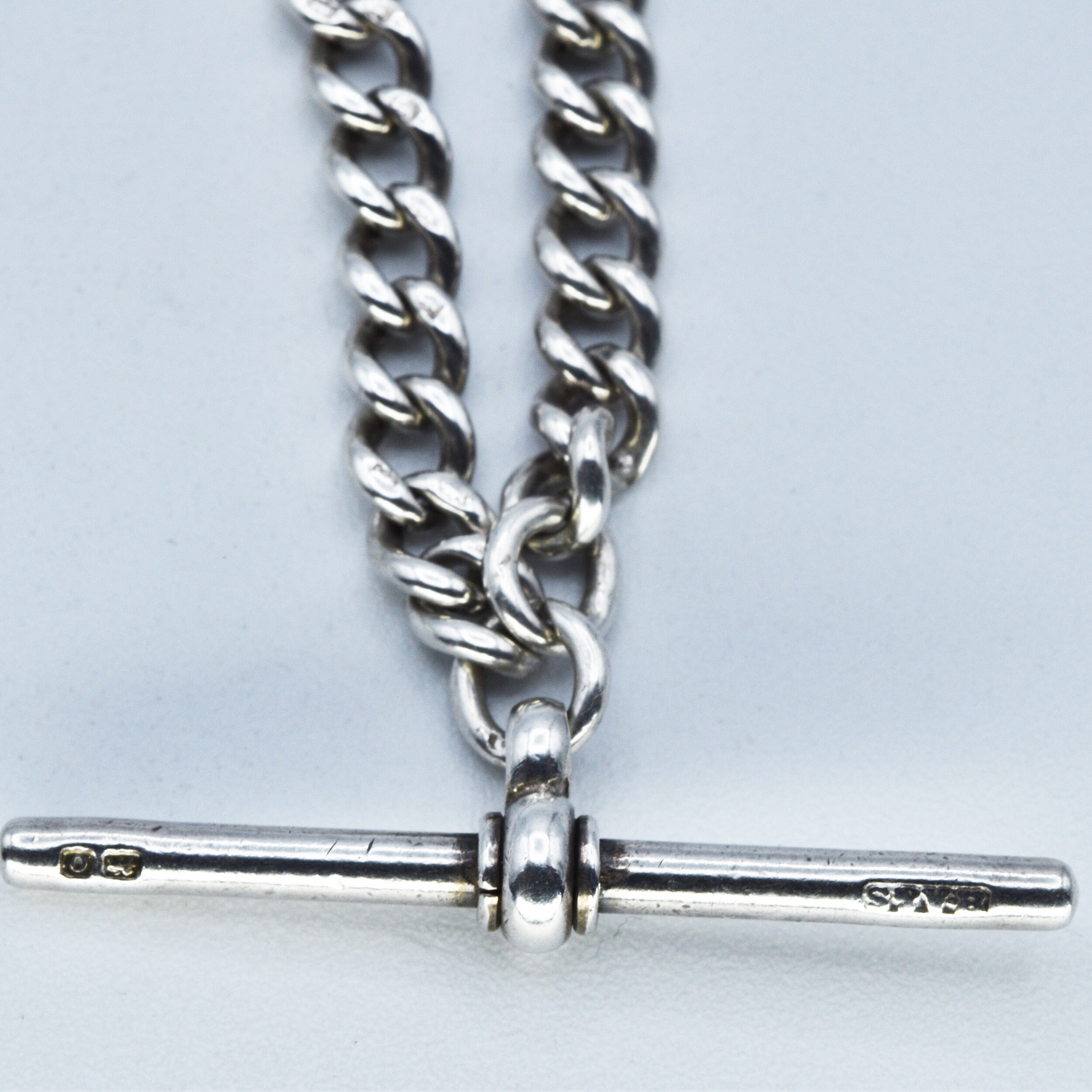 Antique Pocket Watch Chain, Single Albert in Sterling Silver. 1913 - Etsy