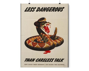 Vintage Propaganda Poster: 'less Dangerous Than Careless Talk' World ...