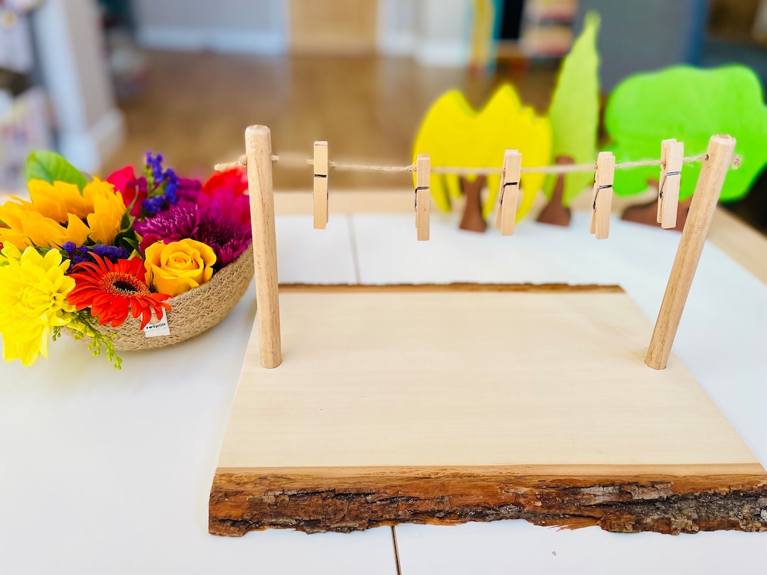 Montessori Wooden Washing Line - Etsy