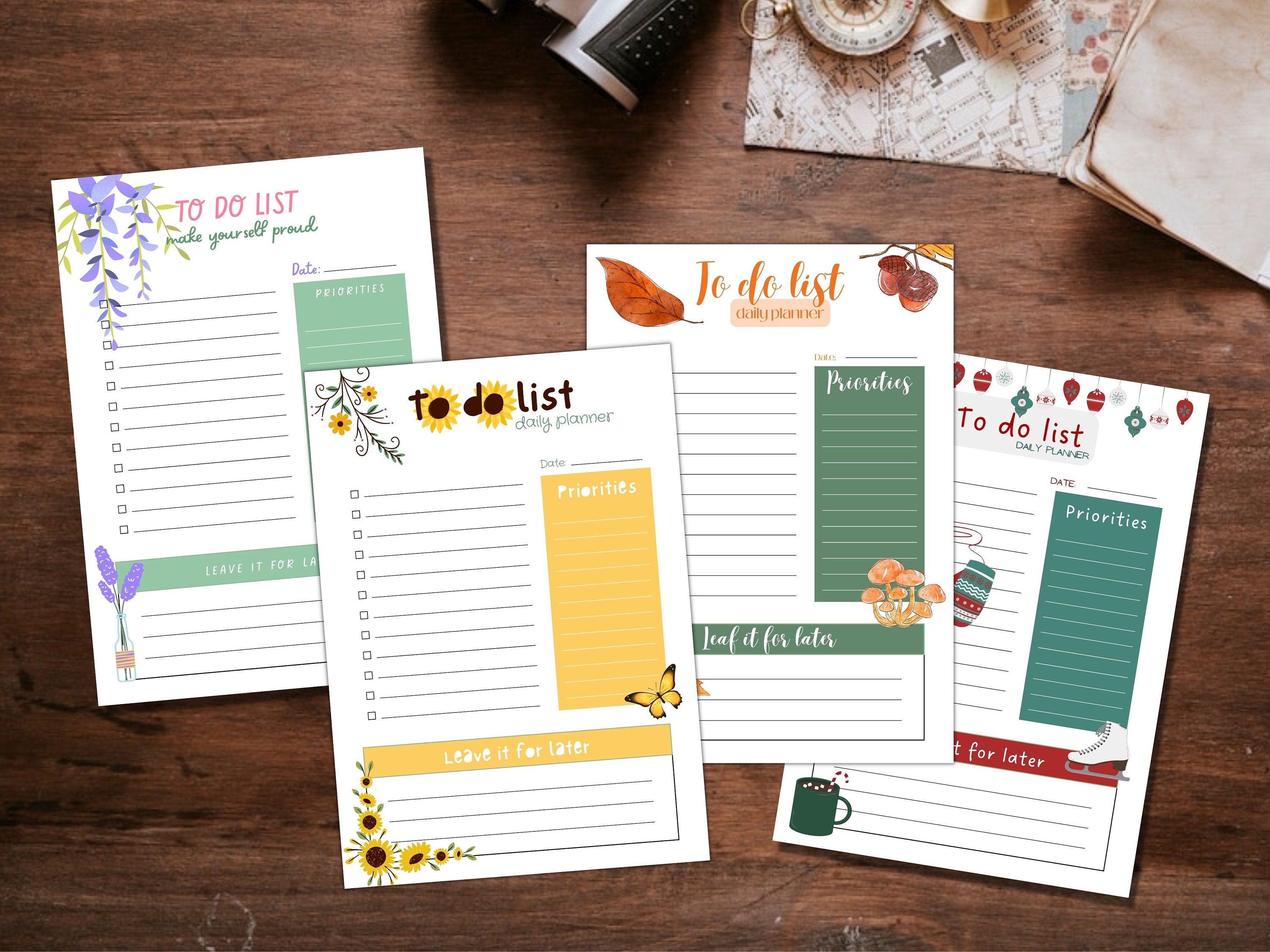 SEASONAL DAILY PLANNER, Printable, Instant Download, Editable - Etsy